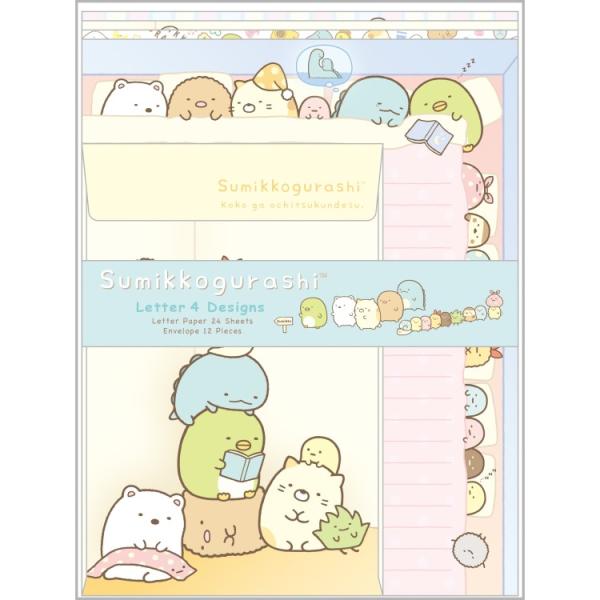 ［商品仕様］すみっコぐらしの文房具が定番の絵柄でリニューアル！毎日使うアイテムをすみっコぐらしでそろえちゃおう♪【サイズ】約190×142mm【仕様】便箋封筒4種丁合【内容】便箋24枚、封筒12枚【生産国】日本［特記事項］※画像はあくまでも...