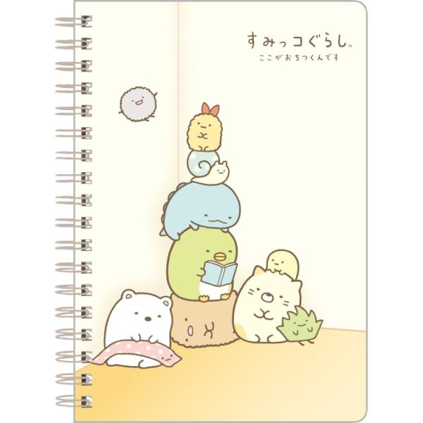 ［商品仕様］すみっコぐらしの文房具が定番の絵柄でリニューアル！毎日使うアイテムをすみっコぐらしでそろえちゃおう♪使いやすいB6サイズのリングノートです。【サイズ】約180×125mm【仕様】Wスプリング製本、7mm22行【内容】カラフル本文...