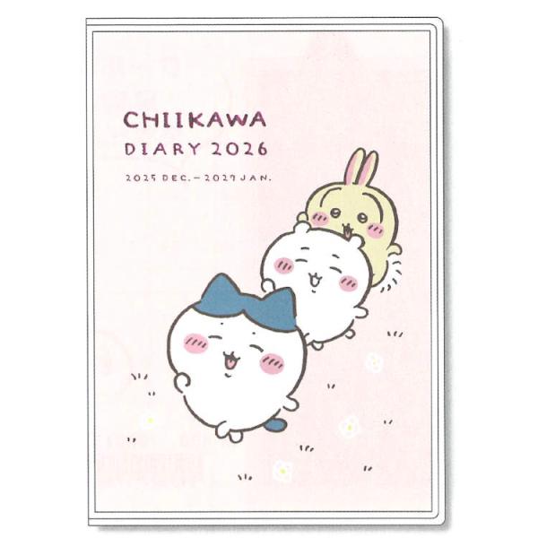 ［商品仕様］【サイズ】外寸／約H150×W105×D4mm中紙／約H145×W100mm48頁【原産国】日本【仕様】表紙／透明PVCカバー・ピンク箔加工あり本文／糸かがり製本・4色印刷FSC認証紙使用【内容】・マンスリー（2025.12〜2...