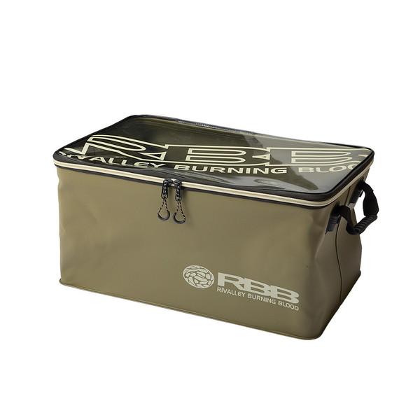 ウェーダーやウェットスーツ、ライフベストなど一括収納できる大型防水コンテナ。車載時の臭気を考慮した蓋付きモデル。ファスナーは開閉しやすいコイルファスナーを使用。