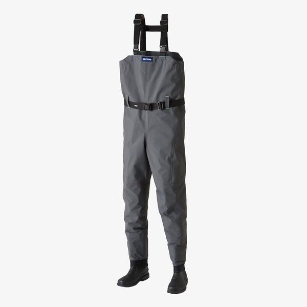 砂地対応PVCソール、透湿ウェーダー。本体素材は通気性と耐久性を兼ね備えた4レイヤー透湿素材（aquamaxSUPREME透湿防水加工）。通常の3レイヤー素材に透湿フィルムをラミネートした耐久性の高い新素材を使用。歩行時に砂や水分を吸収しな...