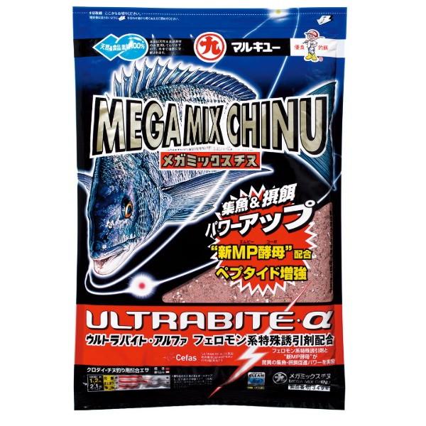 強力な集魚・摂餌力を装備。「ウルトラバイト・アルファ」と、アミノ酸の結合体「ペプタイド」により集魚・摂餌力がアップする「MP酵母」を配合し、マルキユーのチヌ用配合エサ中、強力な集魚・摂餌効果を発揮。４種類の粒である、カキガラ、ムギ、コーン、...
