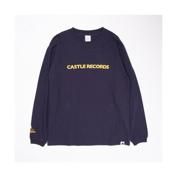《CASTLE-RECORDS》LONG T-shirts!!■COLORNAVY x YELLOW■SIZES, M, L, XL, 2XL■厚さ5.6オンス■素材綿 100%[S] 身丈:65cm 身幅:49cm 肩幅:42cm 袖丈:...