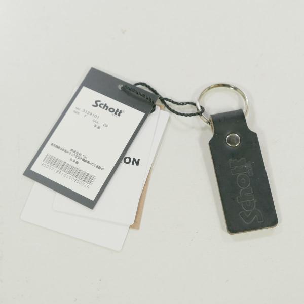 Schott ショット  3129101 3129101 HORWEEN LEATHER KEY HOLDER ホーウィン レザーキーホルダー  ロゴ 型押しブラック縦約8cm横約3cm厚さ約0.4cm日本の職人に作成を依頼したホーウィン社...