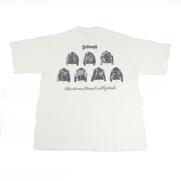 Schottショット782-3134035Schott スタンダードレザー クルーネック ワンポイント刺繍 バックプリント 半袖Tシャツ 033ホワイトM L XL 2XLコットン 100%シシュウ ポリエステル 100%原産国:中国製&l...