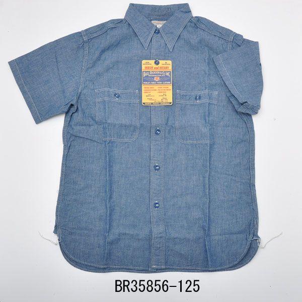 Buzz RicksonsバズリクソンズBR35856-125SHAMBRAY WORK SHIRTブルーサイズ：S M L XL XXL●素材:綿100％●日本製<実寸>サイズ：S　身幅約50cm　肩幅約43cm　袖丈約19c...
