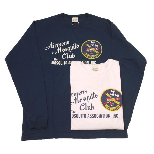 Buzz RicksonsバズリクソンズBR69060Mosquito Clubモスキートクラブ長袖Tシャツアメリカ製日本サイズサイズ：M L XL XXL101(ホワイト)129(ネイビー)●綿100％<実寸>　M　身幅約50...