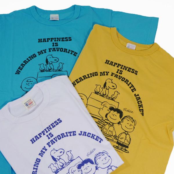 Buzz RicksonsバズリクソンズBR79256スヌーピー  BUZZ RICKSON'S × PEANUTS MY FAVORITE JACKET   プリント半袖TシャツSNOOPYスヌーピー101 ホワイト123 ターコイズ15...