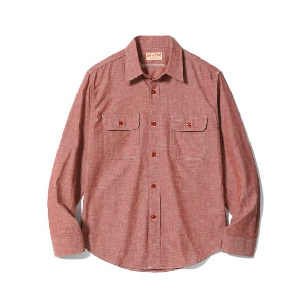 SUGAR CANEシュガーケーンSC29682 / RED CHAMBRAY WORK SHIRT (LONG SLEEVE) S M L XL綿100％日本製<実寸>　S　身幅約50cm　肩幅約44cm　袖丈約60cm　着丈...