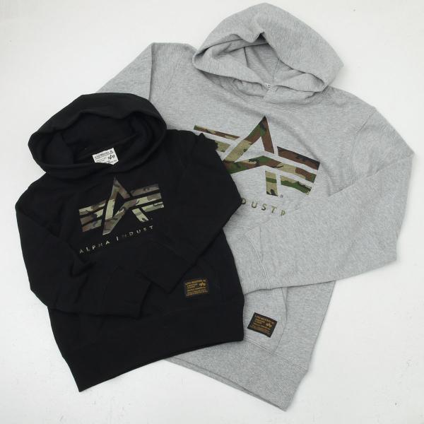 ALPHAアルファキッズ（子供）身長110cm-160cmTA8019プリントスウェット パーカA-MARK CAMO 身長110cm-160cm001 ブラック002 ヘザーグレー本体 綿100％リブ部分 綿98％ ポリエステル2％中国製...