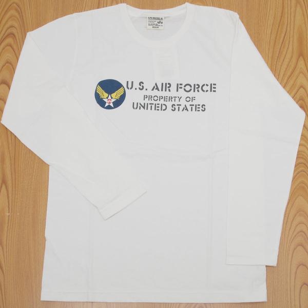 AlphaアルファTC1067-418U.S AIR FORCE 長袖Tシャツホワイトサイズ：M中国製素材  綿100％サイズ対応表 サイズ 胸囲 　M　88cm-96cm　 　L　96cm-104cm　 　XL　104cm-112cm　 ...