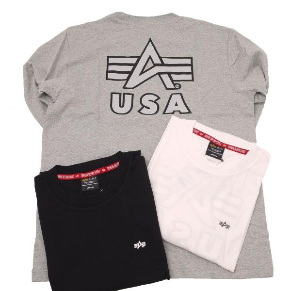AlphaアルファTC1430アルファワンポイントAマーク バックプリント 長袖Tシャツ1101ブラック1102ヘザーグレー1118ホワイトサイズ　M L XL中国製素材  綿100％サイズ対応表 サイズ 胸囲 　M　88cm-96cm　 ...