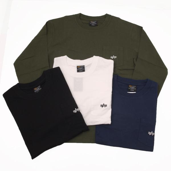 AlphaアルファTC1569ワンポイントAマーク刺繍長袖Tシャツ ポケTブラックネイビーホワイトA.グリーンサイズ　M L XL中国製素材 綿　100％サイズ対応表 サイズ 胸囲 　M　88cm-96cm　 　L　96cm-104cm　 ...