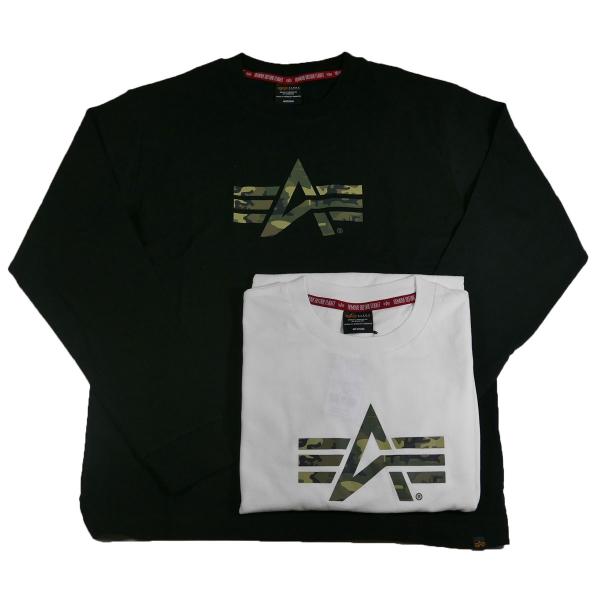AlphaアルファTC1590-0Aマーク カモ 長袖Tシャツ0101ブラック0118ホワイトサイズ　M L XL中国製素材  綿100％サイズ対応表 サイズ 胸囲 　M　88cm-96cm　 　L　96cm-104cm　 　XL　104c...