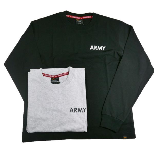 AlphaアルファTC1590-14ワンポイント 長袖Tシャツ ARMY01ブラック02ヘザーグレーサイズ　M L XL中国製素材  綿100％サイズ対応表 サイズ 胸囲 　M　88cm-96cm　 　L　96cm-104cm　 　XL　1...
