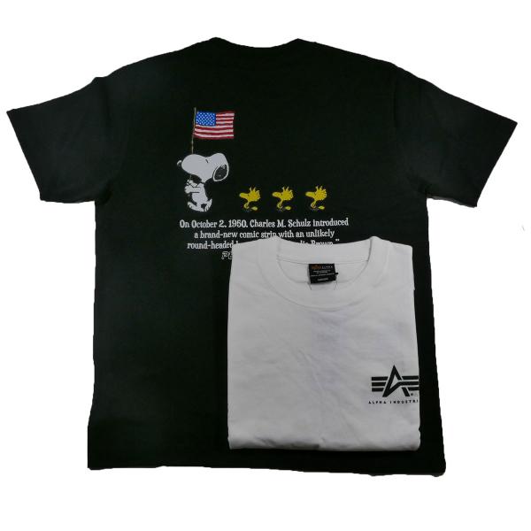 Alpha　アルファTC1627-3PEANUTS x ALPHAスヌーピー GOOD OLバックプリント Tシャツ黒 白サイズ：M L XL素材 綿100％中国製アルファ<サイズ対応表> （身長よりも胸囲を優先してください） ...