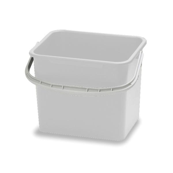 6色カラーゾーニングできる丈夫な角型バケツです。色分けで区域別・作業別に区分し管理することで、施設内の汚れや感染源の拡散を防ぐことができます。別売りの仕切板(SK-001N)を使うことで清掃ツールの収納、運搬に使用できます。型番：WP-15...