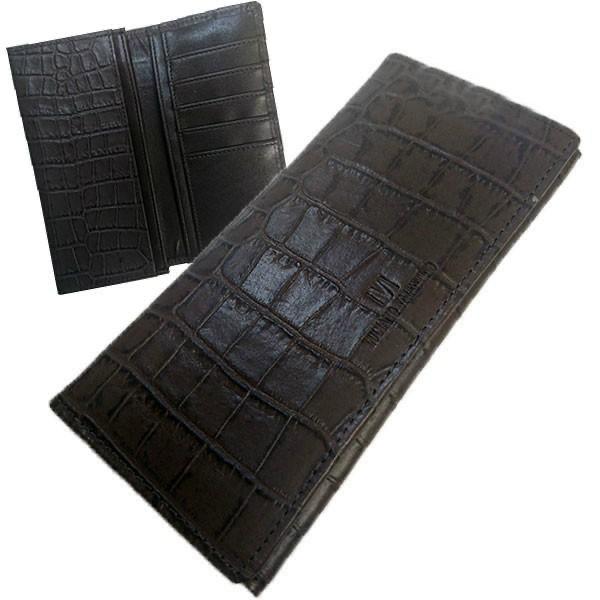 【箱無し】クロコ型押し メンズ 定番 紳士用ロングウォレット【商品詳細】●状態：新品●特徴：・天然皮革 牛革を使用 ポケットに入れても蒸れづらく擦れにも強い・シンプルで飽きの来ないデザイン・幅広い年齢の方にオススメできます●サイズ：H9×W...
