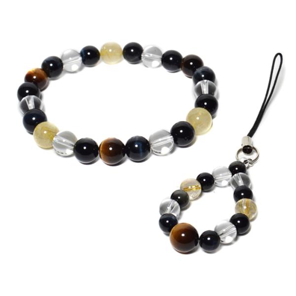 金運のパワーストーンを集めた、最強金運ブレスレット＆ストラップセット。落ち着いた色合いなので、男性女性共に着けて頂けやすくなっております。※こちらは限定商品のため、お一人様５セットまでとさせて頂きます。【使用したパワーストーン】＊ブレスレッ...