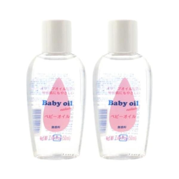 ベビーオイル 50mL（約10.5×4.5×2.4cm）×2個・無香料 オリーブオイル配合で敏感肌にもやさしいベビーオイル。・肌に塗ることで肌を保湿します。スキンケアはもちろん、ヘアオイルとしても。・買いに行く手間を省きたい方に。持ち運びに...