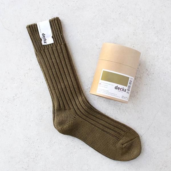 decka quality socks[デカクォリティソックス]CASED HEAVY WEIGHT PLAIN SOCKS オリーブ