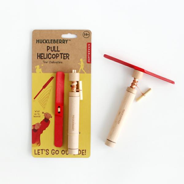 竹とんぼ おもちゃ アウトドア ギフト おしゃれ KIKKERLAND キッカーランド Huckleberry Pull Helicopter
