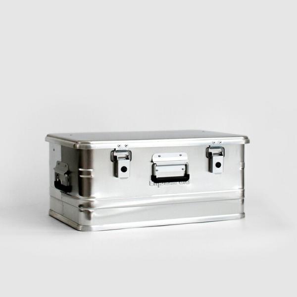 アルミコンテナ 収納 ボックス 47L フタ 持ち手付き ガレージ アウトドア ヨーロッパ ALPOS アルポス ALUMINUM CONTAINER WITH LID (シルバー) Sサイズ