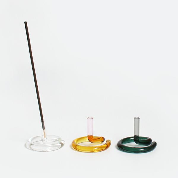 お香立て ガラス インセンス ホルダー おしゃれ ツートンカラー amabro アマブロ TWO TONE INCENSE HOLDER