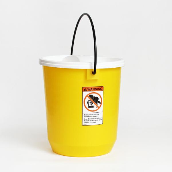 ミリタリー 軍放出品 バケツ デッドストック USA アメリカ 米軍 13L NALGENE社製 フタつき イエローバケツ【T】