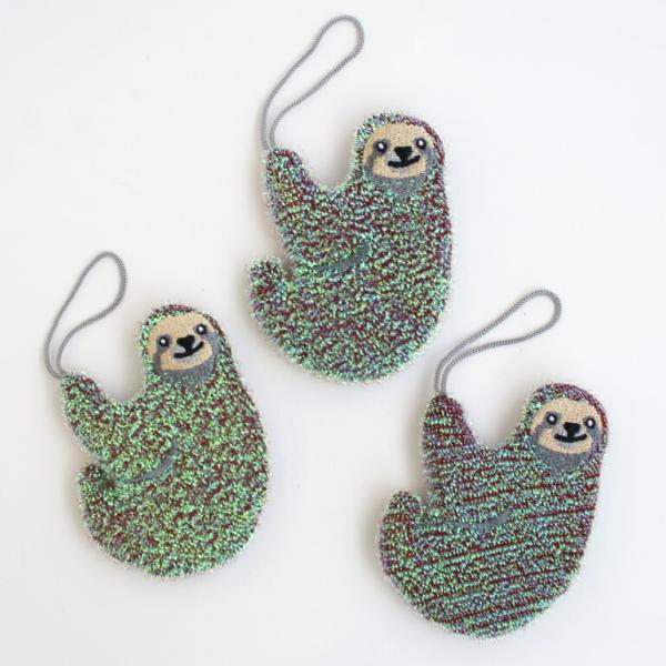 キッチンスポンジ ナマケモノ 動物 おしゃれ 3個セット KIKKERLAND キッカーランド SLOTH SCRUB SPONGE