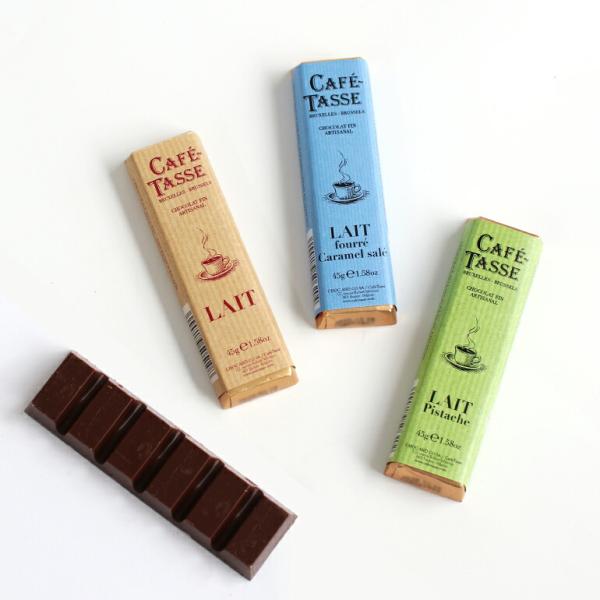 チョコレート ベルギー ギフト ミルクチョコ フレーバーチョコ Cafe-Tasse カフェタッセ 45g  バータイプ