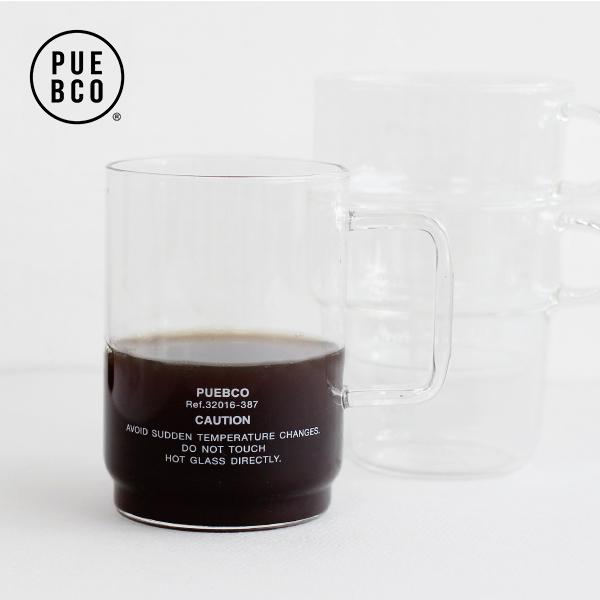 PUEBCO[プエブコ]BOROSILICATE GLASS MUG[ボロシリケイトガラスマグ カップ スタッキング 耐熱ガラス 電子レンジ対応]☆