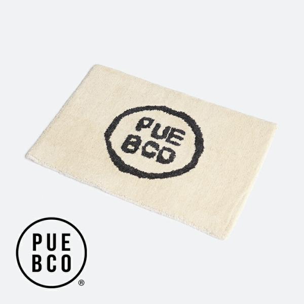 玄関マット ドアマット PUEBCO プエブコ ハンドメイド ロゴ シンプル おしゃれ 60×40 TUFTED MAT PUEBCO LOGO タフトマット ウール コットン