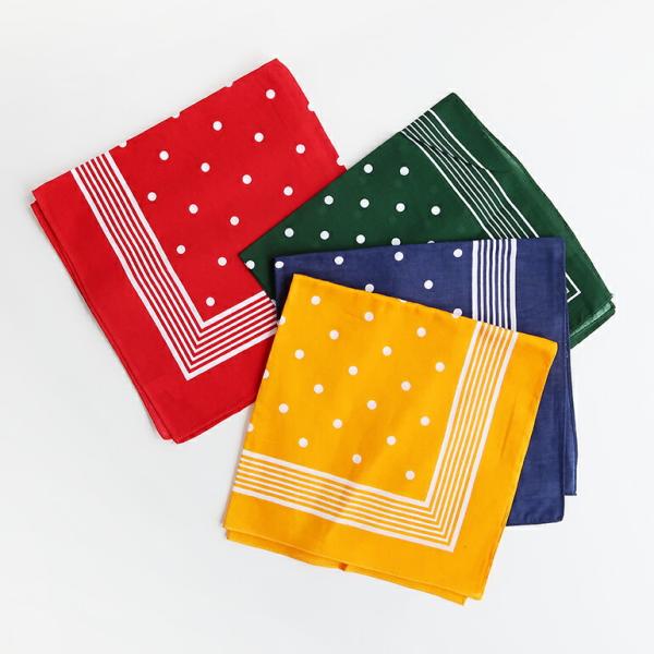 バンダナ 大判 ドット 54×54cm MODAS モダス ドット柄バンダナ イエロー レッド ネイビー グリーン