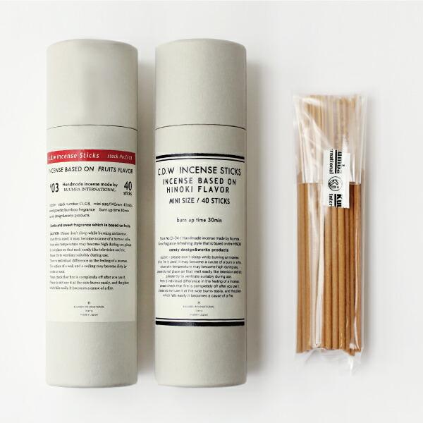 お香 インセンス 40本入り 天然素材 おしゃれ 日本製 CANDY DESIGN&amp;WORKS キャンディデザイン&amp;ワークス C.D.W. Incense One Month Pack KUUMBA クンバ