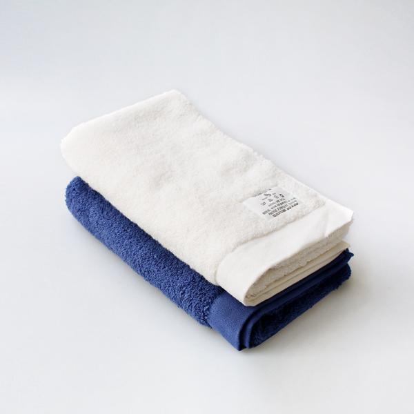 PACIFIC FURNITURE SERVICE[パシフィックファニチャーサービス]オーガニックコットンシャワータオル[今治産 ホワイト／ネイビー 34×120cm]☆