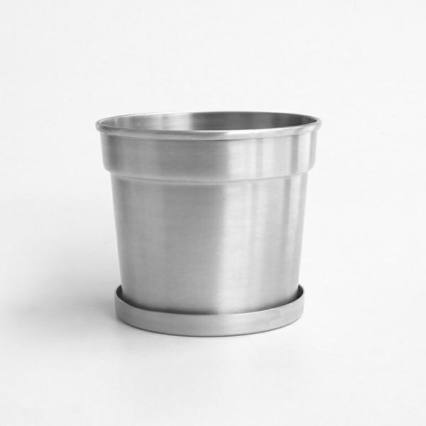 プランター アルミ 植木鉢  おしゃれ 受け皿付き 穴あり 軽量 HINODE ヒノデ SPINNING PLANTER 160