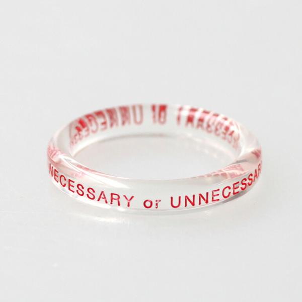 指輪 リング メンズ レディース ボタンリング Necessary or Unnecessary  ネセサリーオアアンネセサリー プラスチック 11号 13号 15号 BUTTON RING 2 クリア