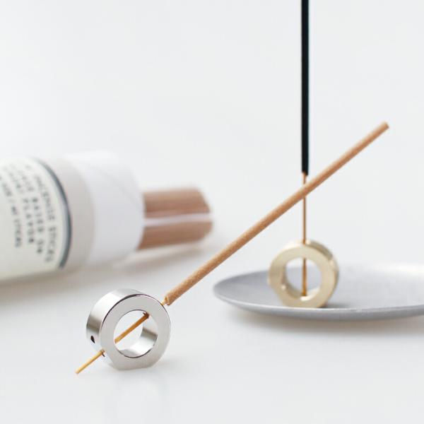 お香立て インセンススタンド 真鍮 おしゃれ シンプル コンパクト 日本製 CANDY DESIGN&amp;WORKS キャンディデザイン&amp;ワークス Smoke Ring シルバー ゴールド