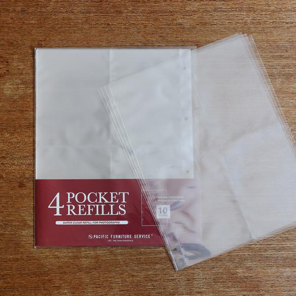 PACIFIC FURNITURE SERVICE[パシフィックファニチャーサービス]P.F.S. 4 POCKET REFILLS クリアポケットリフィル （10枚入り）