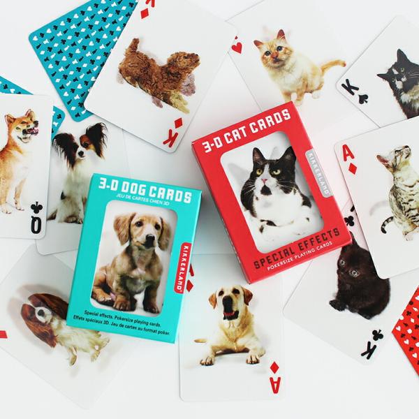 トランプ ネコ 猫 イヌ 犬 3D おしゃれ KIKKERLAND キッカーランド Cat/Dog Cards