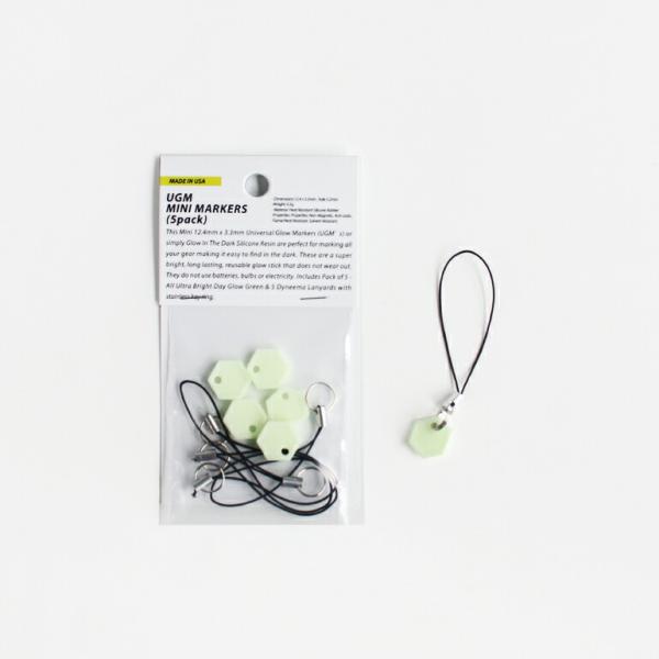 蓄光 キーホルダー 蓄光タグ ストラップ パーツ セット 夜間 通学 ディテール DETAIL UGM Mini Marker set of 5 (ミニ蓄光タグ 5点セット)