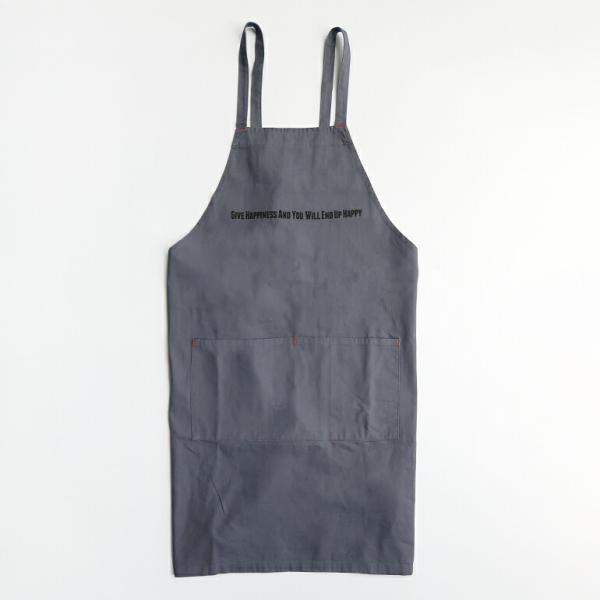 エプロン おしゃれ ユニセックス コットン キャンバス キッチン DIY ガーデニング VOIRY ヴォイリー BASIC APRON-C GIVE HAPPINESS