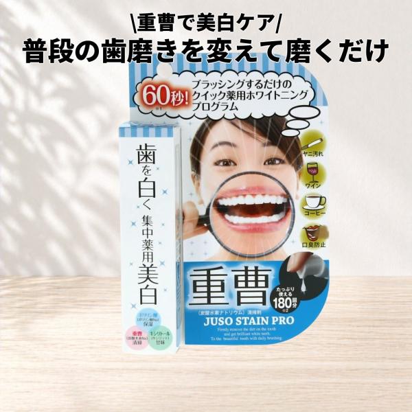 【JAN】4573187270307【内容・数量】30g【原産国】日本【商品説明】赤ワインやタバコのヤニによる頑固な汚れや黄ばみのお悩みに。通常の歯磨きをステインプロに変えて磨くだけの簡単、歯の薬用ホワイトニング。ポリリン酸や重曹など汚れ対...