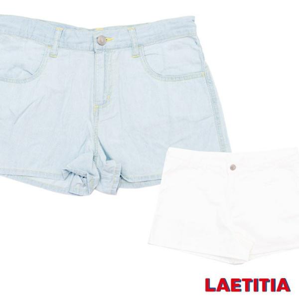 水着のカバーパンツとして。非常に薄いローンダンガリーのショートパンツです。LAETITIA ローンダンガリーカバーパンツ レディース表記サイズ：[Ｓ/Ｍ/Ｌ]実寸（約cm）ウエスト幅[35/37/39]丈[26/28/29]・ブランド： L...