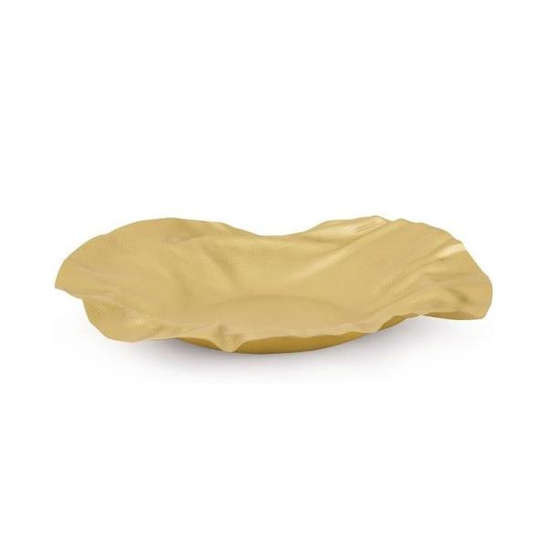 商品名：PORT ラウンドバスケットブランド：ALESSI（アレッシィ）デザイナー：Lluis Clotet（ルイス・クロテット）サイズ：約 37×37×6 cm素　材：真鍮※メーカー化粧箱はございません。※底の部分に凹みやスレが見られる場...