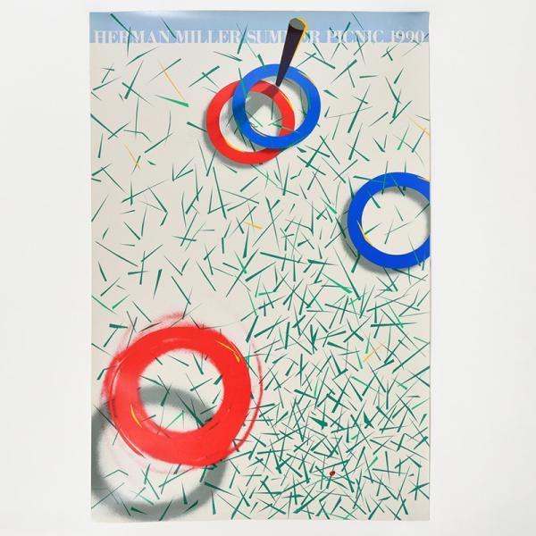商品名：ポスター Herman Miller 1990 サマーピクニック Steve Frykholm Ring Tossサイズ：約 縦 96.7 cm × 横 61.1 cm※長期保管品のため、傷、スレ、シミ、シワ、変色、汚れ、破れなどが...