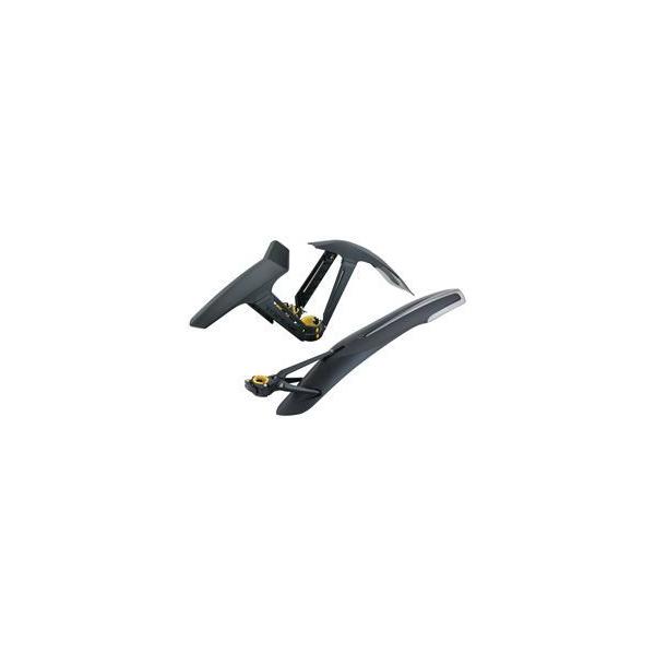 ○ロングトラベルのフォークで特に有効なフォークレッグに装着する26インチMTB用フロントフェンダーとクイックリリースクランプで脱着が容易なリアフェンダーのセットです。サスフォークのレッグ部に装着するのでタイヤと共に上下するフロントフェンダー...