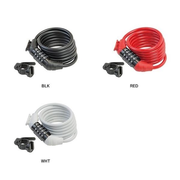 ・取り回ししやすいφ8mmのコイルタイプケーブルロック。・樹脂バンド式のブラケットが付属しています。・コイルケーブル・φ8×1800mm・取付可能径：φ22.2〜35mm・付属品：取付ブラケット・重さ：340g