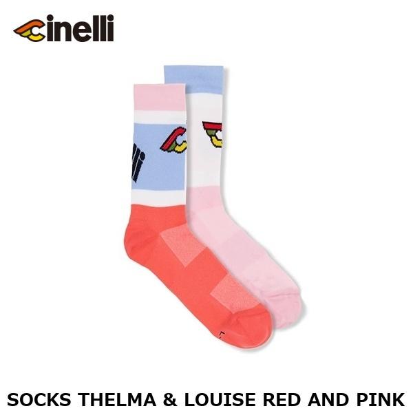 cinelli チネリ SOCKS THELMA &amp; LOUISE RED AND PINK サイクルソックス 靴下イタリア製高性能快適生地靴下の長さ15cmご存知の方のために…1991年リドリー・スコット監督の映画『テルマ＆ルイー...